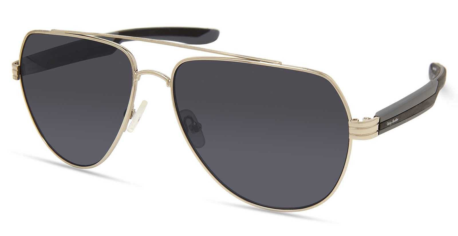 Harley-Davidson Men's Aviators Pilot Sunglasses, Silver, 59-15-135