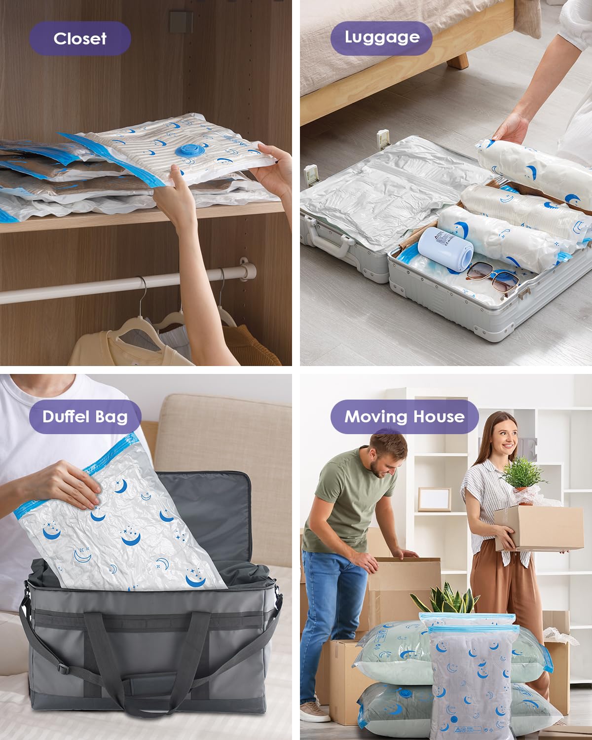 Vacuum Storage Bags, 5 Pack Large Size (32"x22") Reusable Vacuum Compression Space Saving Bag for Clothes, Mattress, Blankets, Duvets, Pillows, Comforters, Quilts, Dresses, Travel