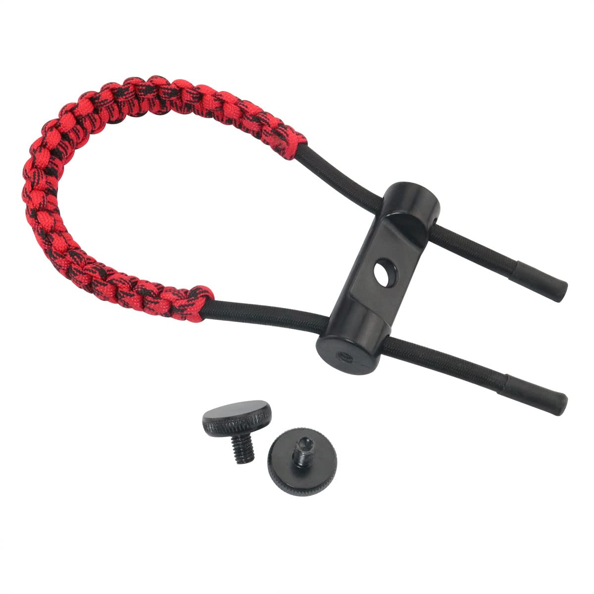 ITROLLE Bow Wrist Sling Red and Black Archery Compound Bow Wrist Sling Braided Cord Adjustable Hunting Strap