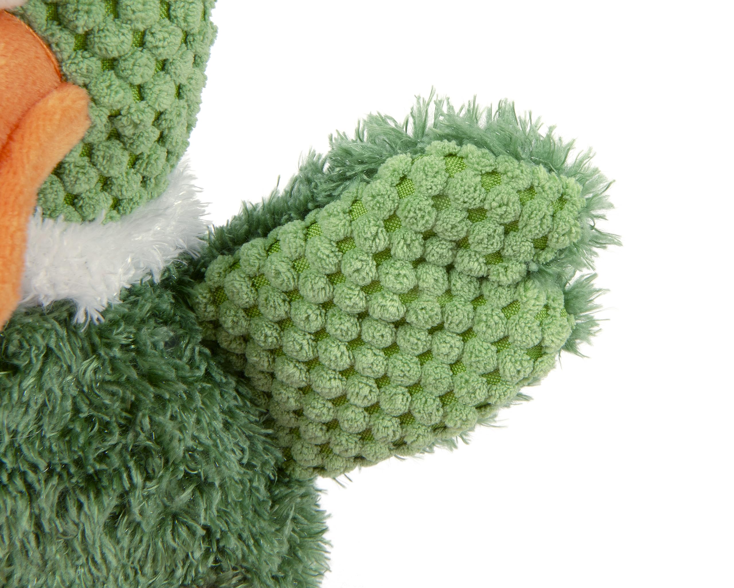 goDog Checkers Sitting Duck Squeaky Plush Dog Toy, Chew Guard Technology - Green, Large