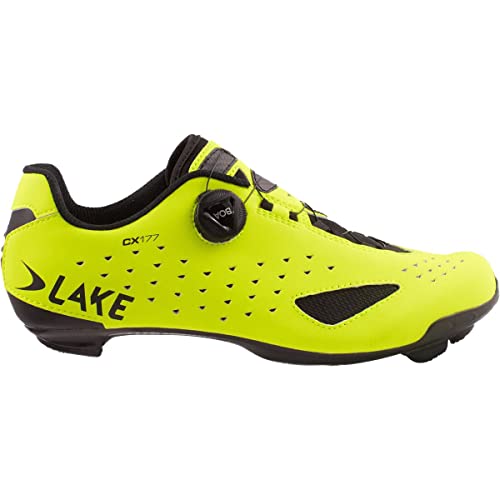 Lake Cx177 Cycling Shoe - Men's Hi-Viz Yellow/Black, 42.0