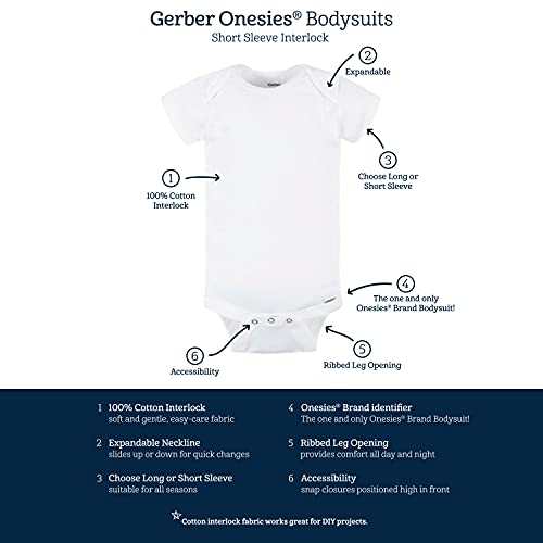 Gerber Baby 5-Pack Solid Onesies Bodysuits, Black, 12 Months