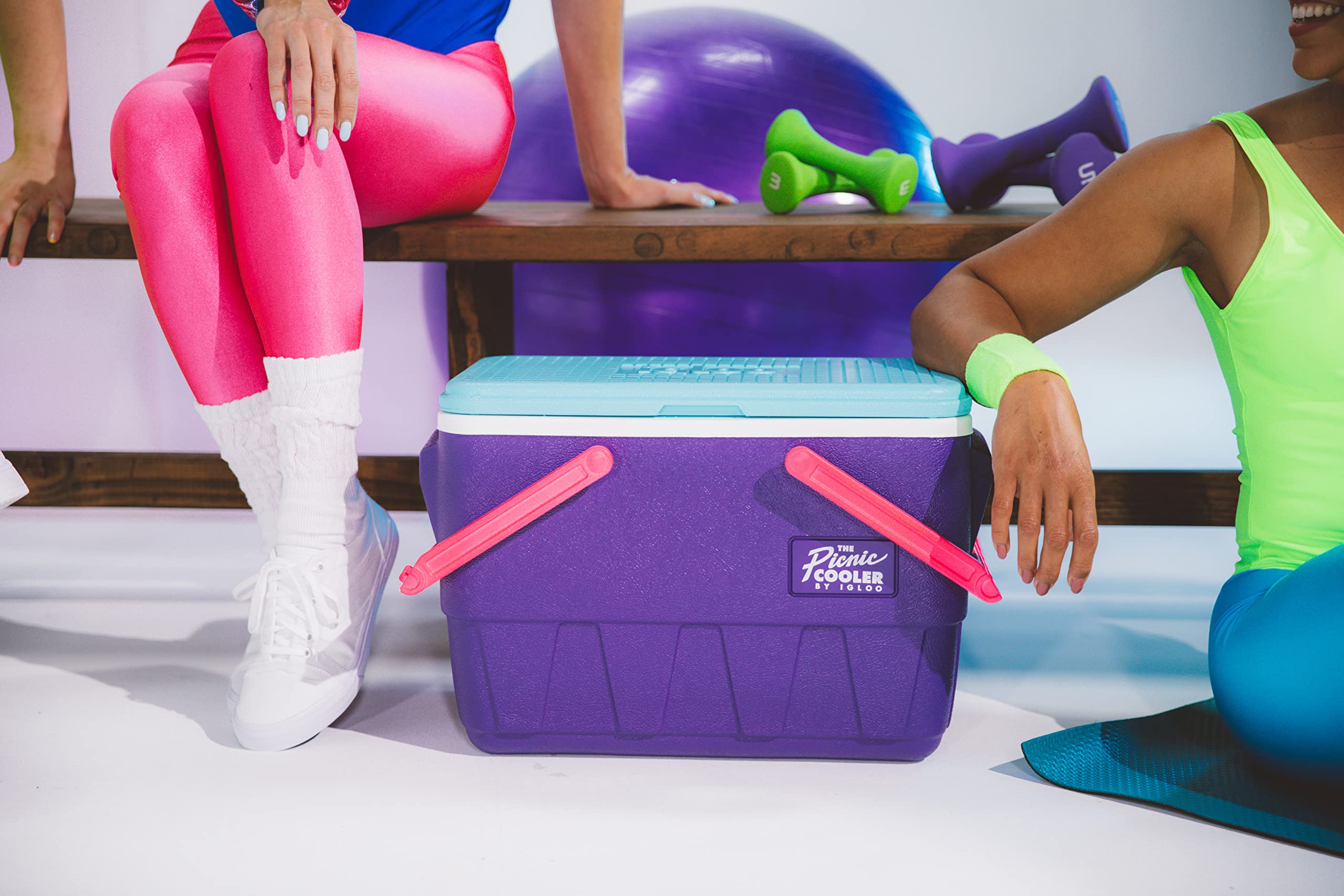 Igloo Special Edition 25 Quart Full Sized Picnic Basket Hard Side Insulated Cooler with Molded in Side Handles