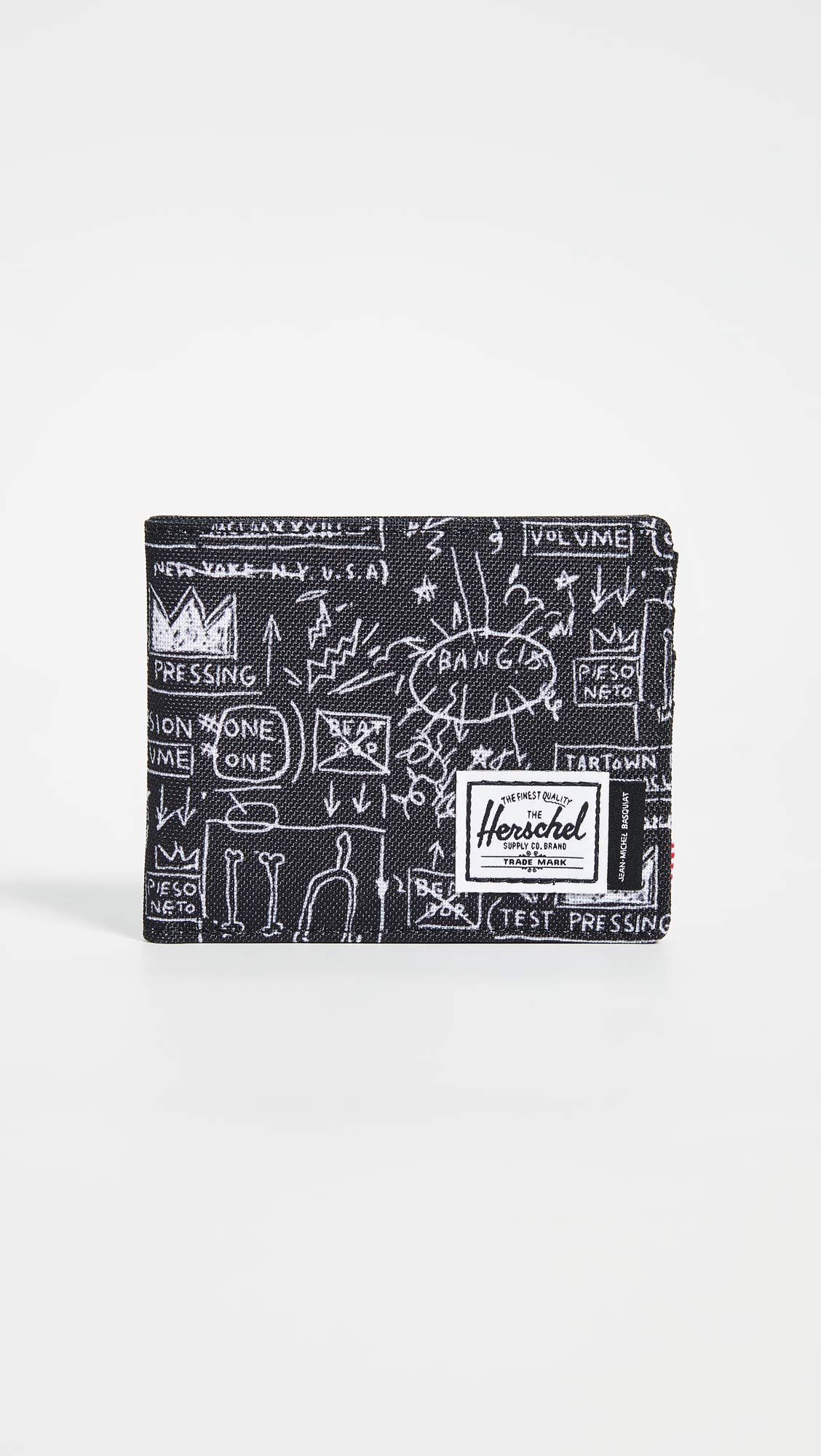 Herschel Supply Co. Men's x Basquiat Charlie Card Case, Basquiat Beat Bop, Black, Print, One Size