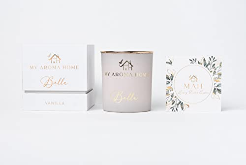 Vanilla Bean | 8 oz | Strong Scented Candles | Natural Soy Candle | Premium Strong Scent | Elegant Glass jar | Metal lid | Designer Gift Box | Long Even Burn | Double Wick