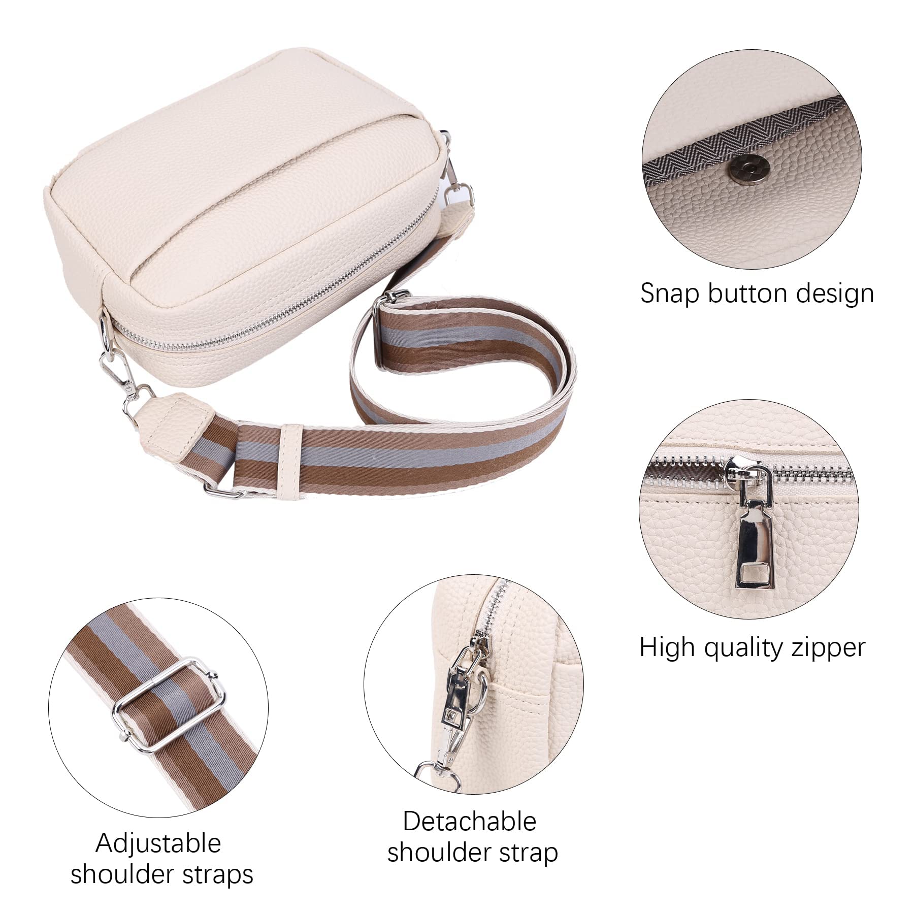 MABROUC Shoulder Handbag Purses for Women, Vegan Leather Crossbody Bag for Ladies and Girls with Adjustable Strap(beige2)