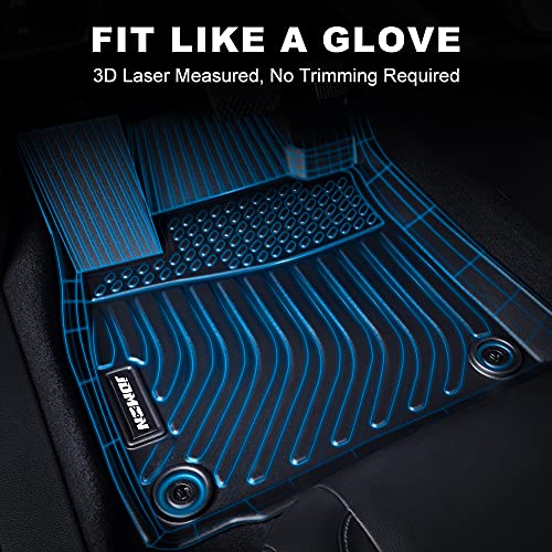 JDMON All Weather Floor Mats Compatible with 2020-2024 Kia Telluride, 1st, 2nd & 3rd Row Custom Fit Car Floor Liner Set Black