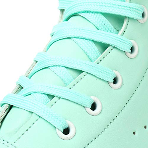 XUDREZ Roller Skates Candy Color PU Leather Shoes Double-Row Design Latest Version Flashing Pattern Roller Skates for Women and Men (Green-Flashing Wheels,42=US:Men:8-Women:9.5)