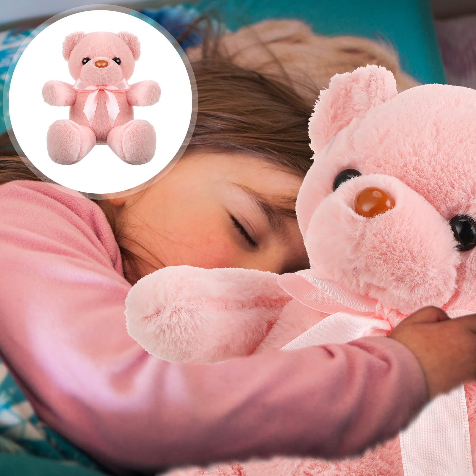 Jerify 28 Pieces Halloween Bears Stuffed Animals Plush Gift 12 Inch Plush Cute Soft Bears with Ribbon Bow in 10 Colors Wedding School Exchange Gift Baby Shower