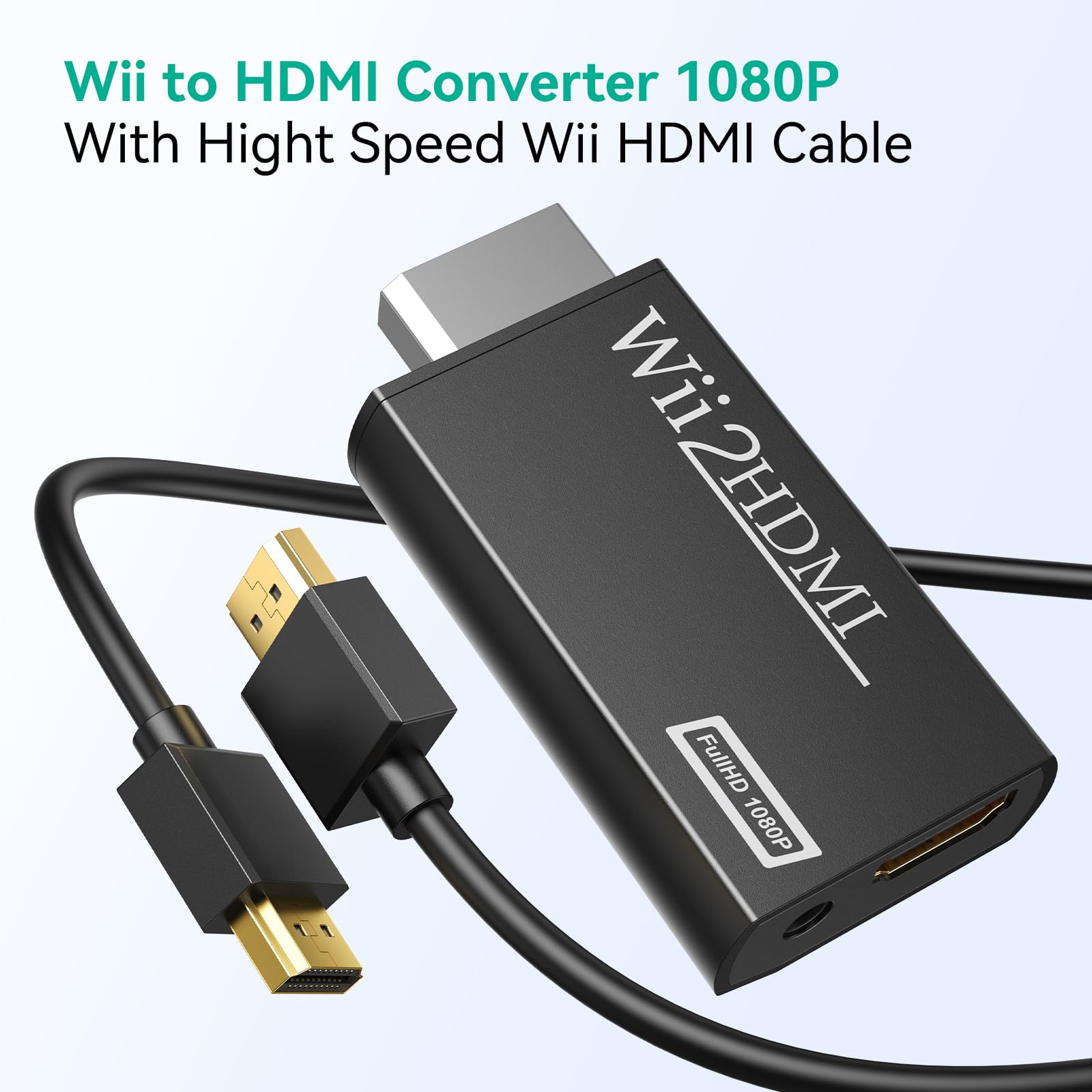 GANA Wii to hdmi Converter, wii to hdmi Adapter, wii to hdmi1080p 720p Connector Output Video & 3.5mm Audio - Supports All Wii Display Modes