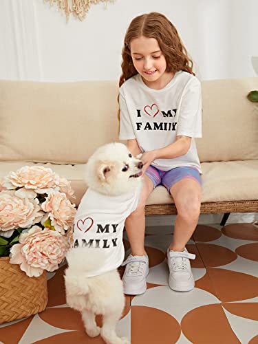 QWINEE Dog Tee Shirt Slogan Graphic Dog T Shirt Soft Stretchy Puppy Shirts Cat Clothes for Small Medium Large Dog Kitten White XS