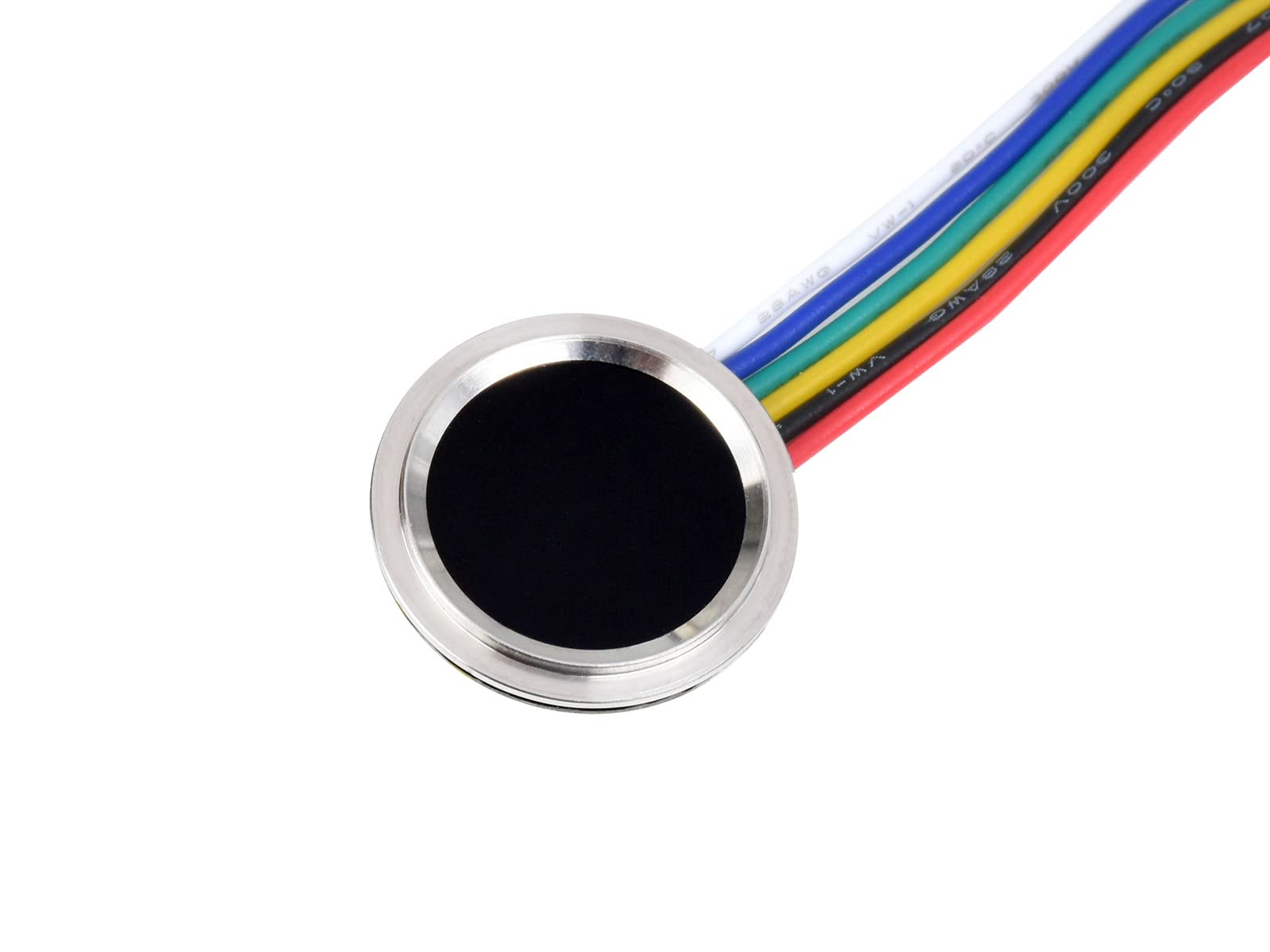 Waveshare UART Fingerprint Sensor (D) Round-Shaped All-in-One Cortex Processor 360° Verification Nail Plate-Sized UART Commands Operation
