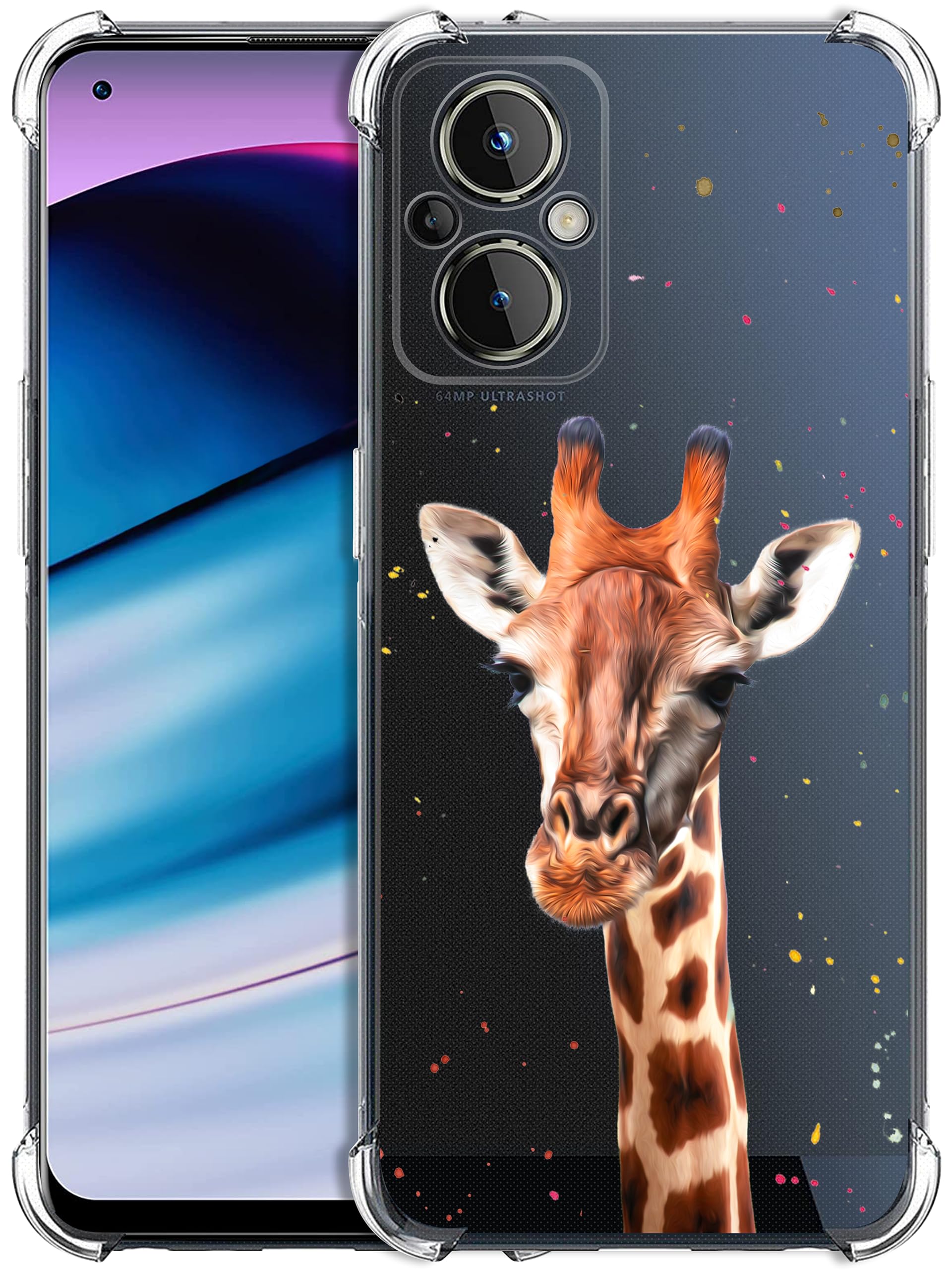 Glisten - OnePlus Nord N20 Case, OnePlus N20 5G Case - Watercolour Giraffe Design Printed Slim Fit Clear Transparent Soft TPU Shockproof Designer Back Case/Cover for OnePlus Nord N20.