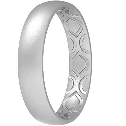 Joe's Rec Rings - Women's Breathable Airflow Classic Wedding Band (Silver, 5)