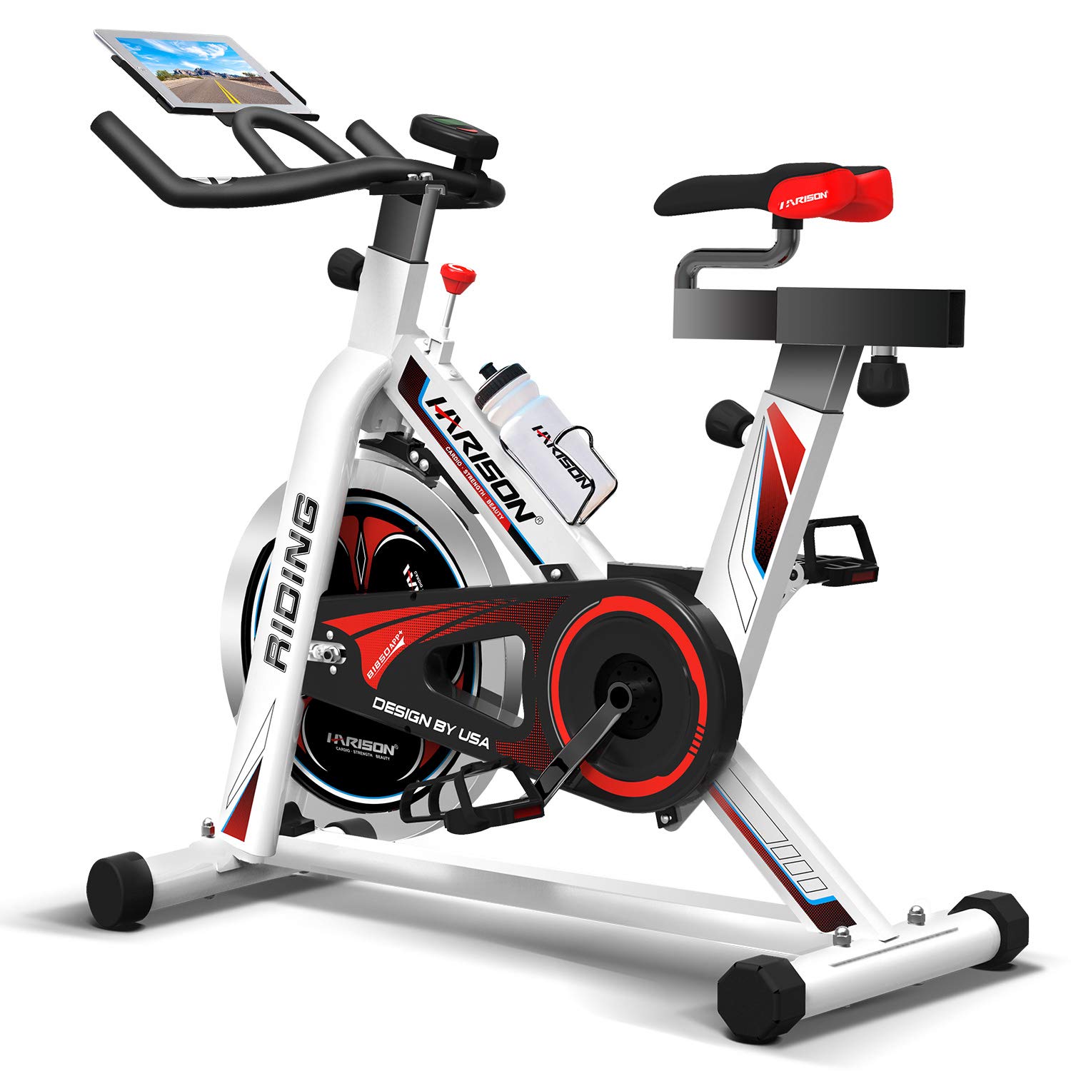 HARISON Exercise Bike Stationary Bikes for Home Use Indoor Cycling Bike with tablet Holder (BLACK)