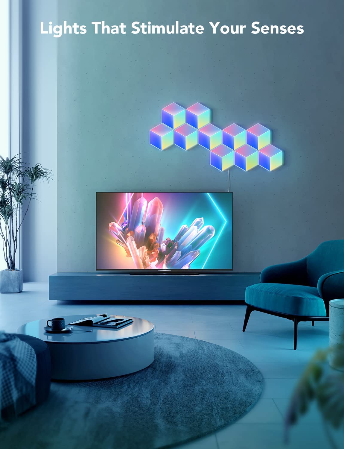 Govee Glide 3D Hexa Pro Light Panels Expansion Pack (3 Panels) with Linking Cables, only Work Hexa Pro Light Panels H6066