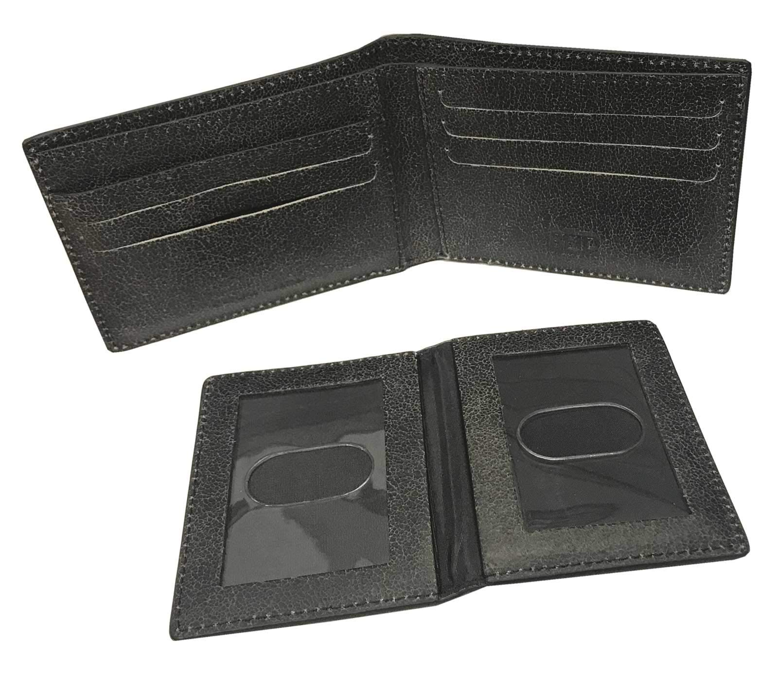Harley-Davidson Men's Burnished Embossed Billfold Leather Wallet w/Removable ID