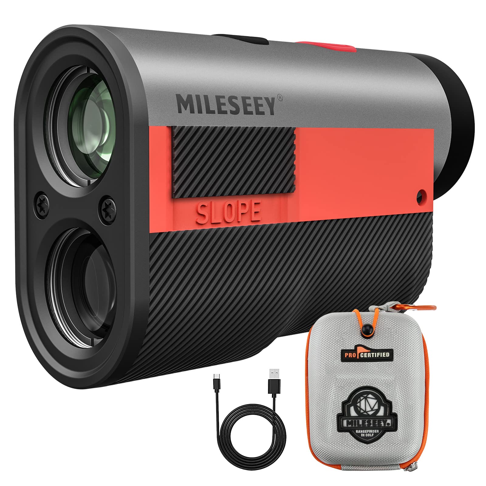 Golf Range Finder 660 Yards with Magnetic, MiLESEEY Golf Rangefinder with Rechargeable Battery, Flag Lock with Pulse Vibration, Slope On-Off, 6X Magnification, Fast Focus Scan Laser Rangefinder