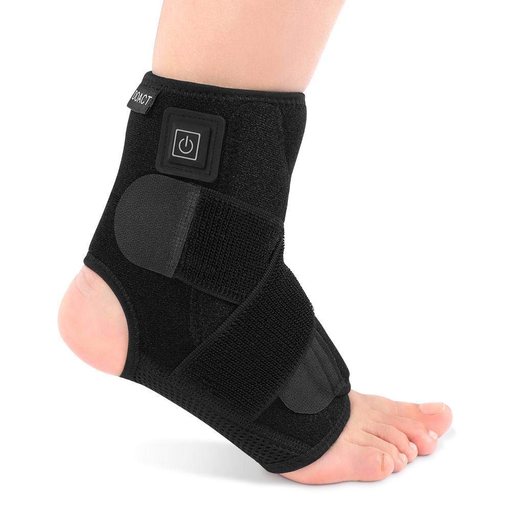 Heated Ankle Brace, Heat Ankle Support Compression Wrap for Injury Joint Recovery Ankle Sprain Swelling Arthritis Tendinitis Strain Fatigue Fit Left/Right Foot for Men and