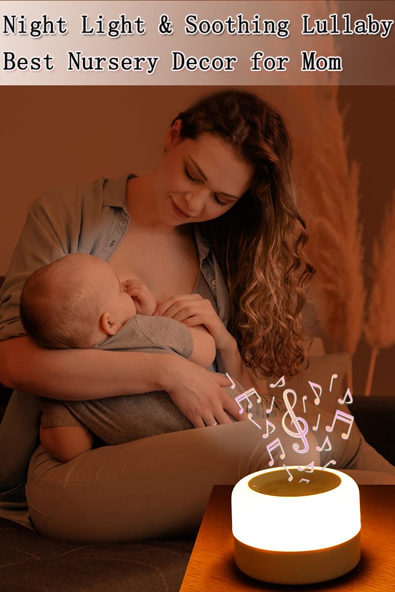 Moeccei White Noise Machine, Baby Sound Machine with 7 Color Night Light, Portable Sleep Machine with Soothing Sounds, Full Touch Control, Timer and Memory Features for Adults Babies(White)