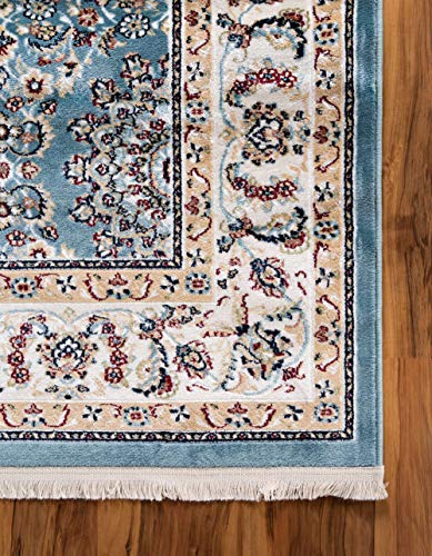 Unique Loom Narenj Collection Classic Traditional Textured Pattern Design Area Rug, 8' x 10' Rectangle, Blue/Beige
