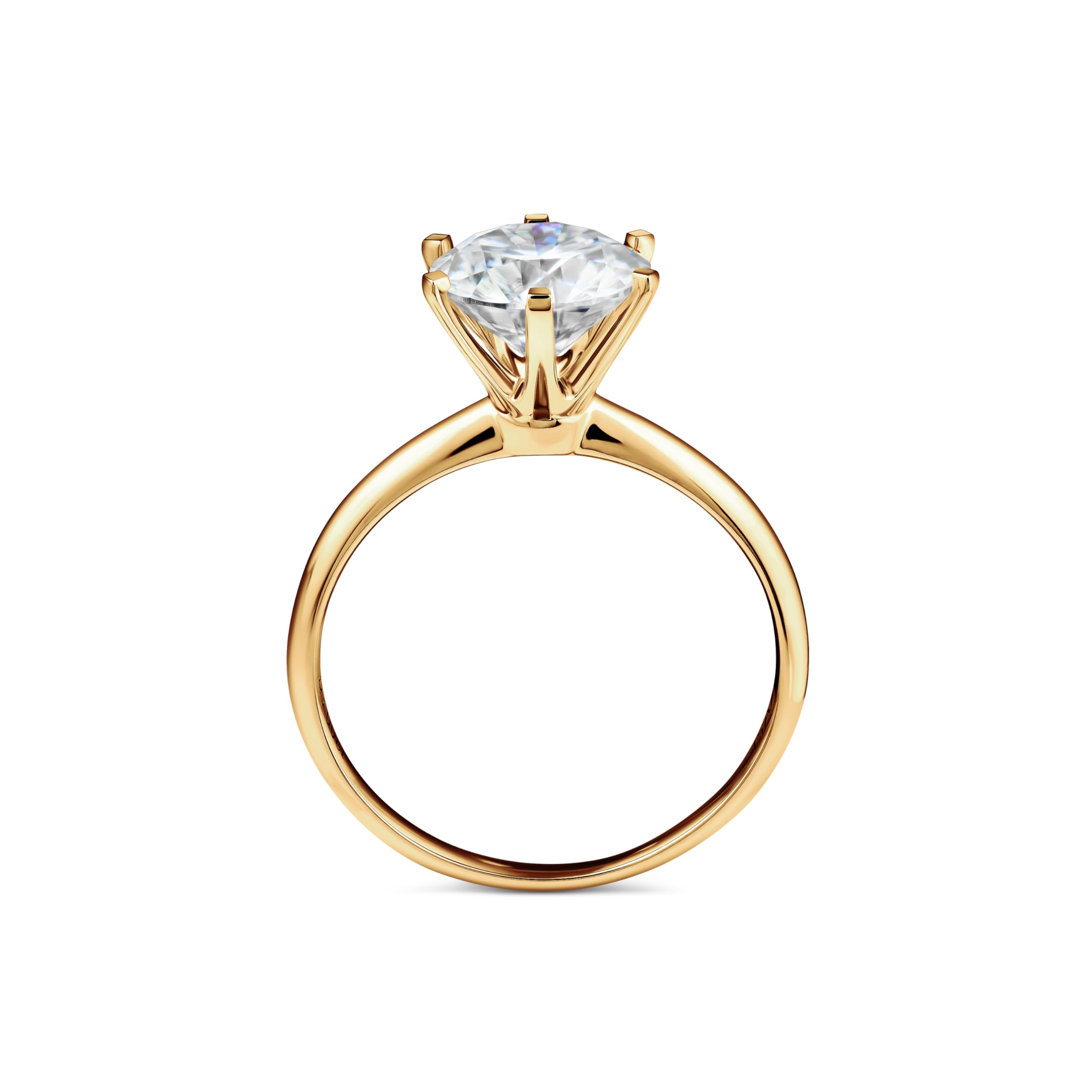 ISAAC WOLF D VVS1 3 Carats Genuine Flawless Moissanite Diamond Solitaire Engagement Ring 14K Solid White, Yellow OR Rose GOLD (Yellow Gold, 5)
