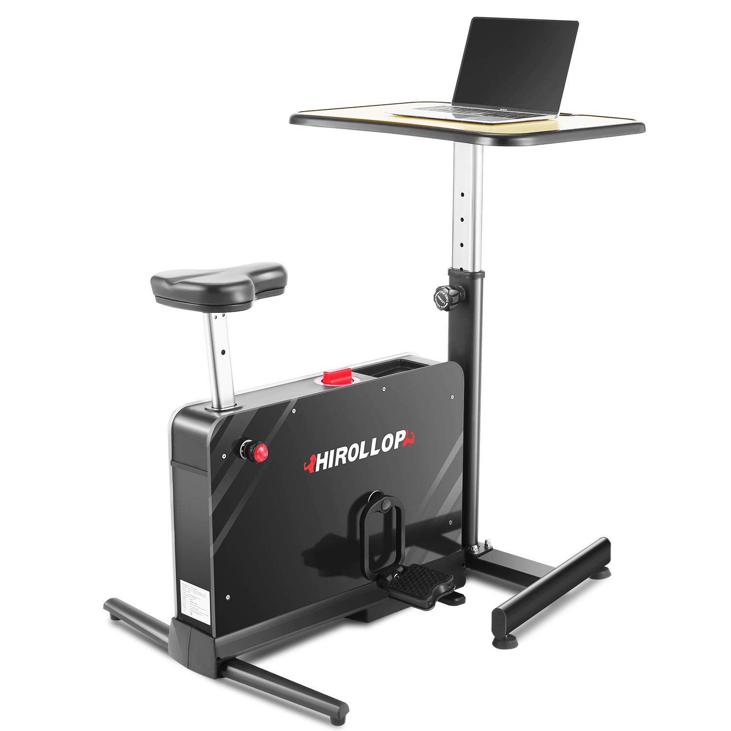 HIROLLOP Indoor Cycling Bike, Standing Desk Exercise Bike with Fully Adjustable for Home, Office, Sport and Workout Cardio(exercise bike with desk)