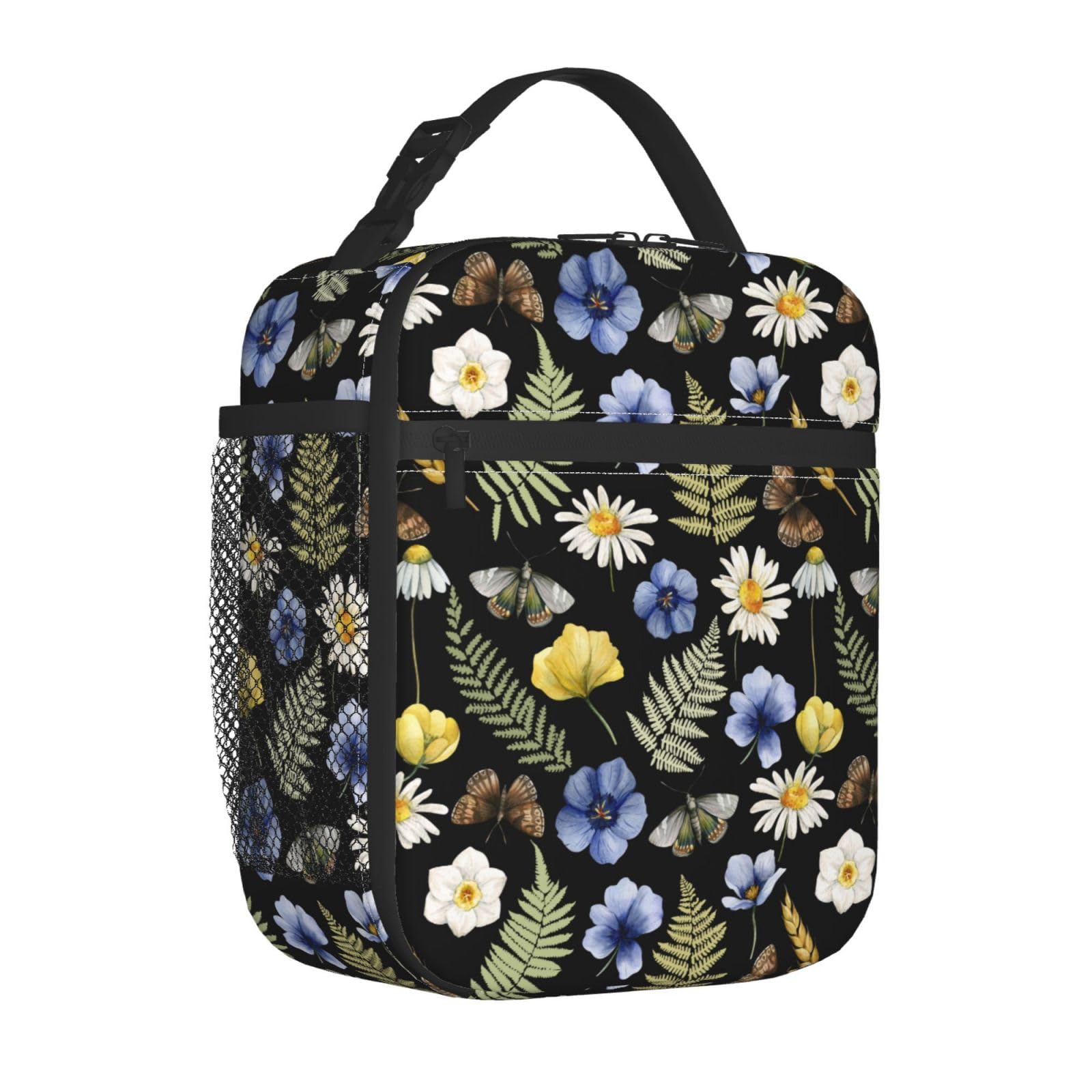 Greatreme Wildflower Lunch Bag For Men Women, Reusable Insulated Lunch Bag Portable Lunch Tote