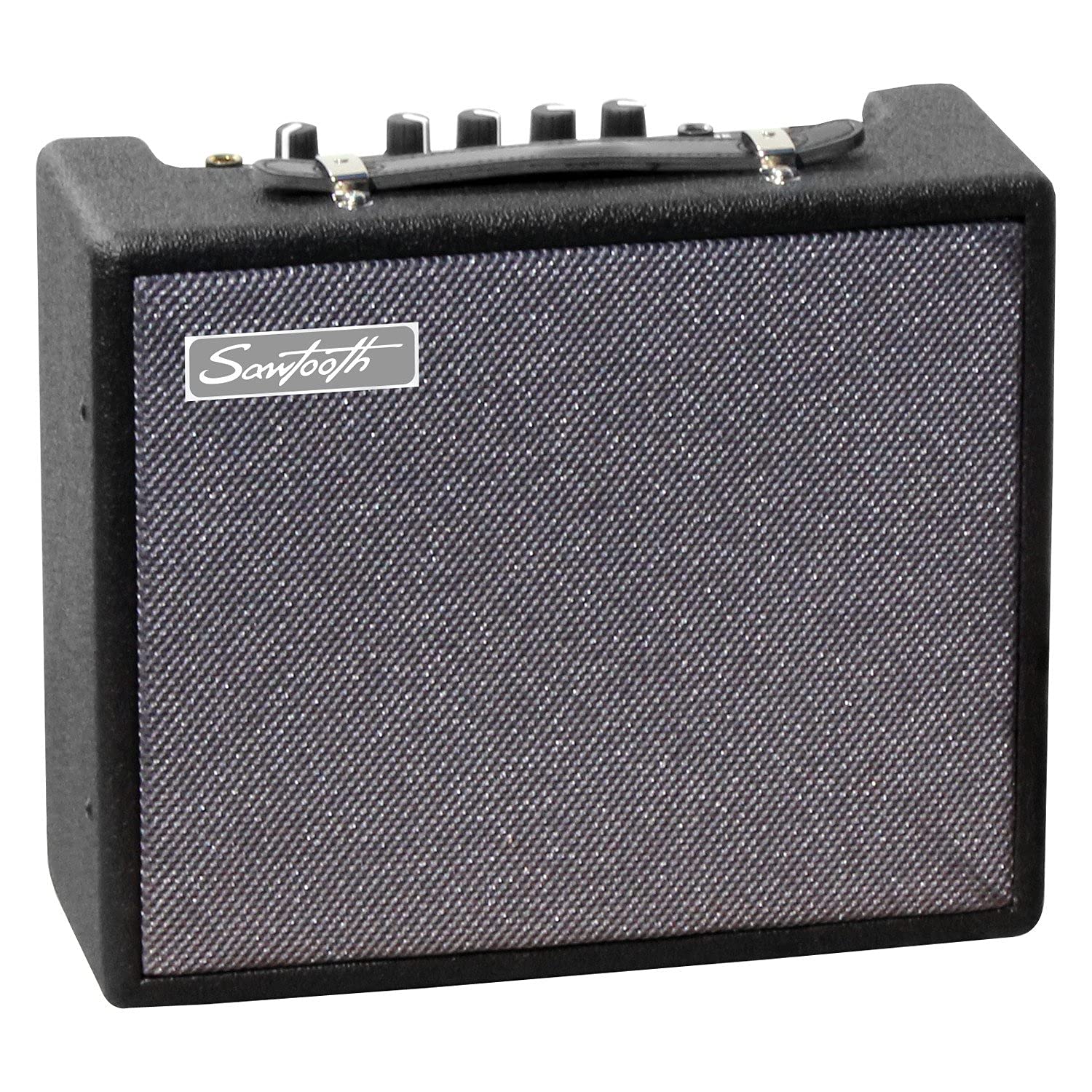 GoDpsMusic 6 String Sawtooth ST-M24 Electric Guitar Player's Pack, Left Handed Satin Black (ST-M24-LH-SBK-PLAY)