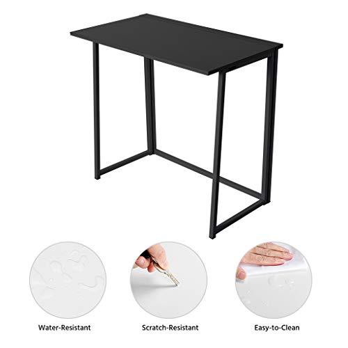 Simpleness Study Desk Folding Laptop Table for Home Office Desk, Efficient Home Laptop Notebook Computer Desk,Bedroom and Living Room Desk (31.5x17.7x29.1inches, Black)