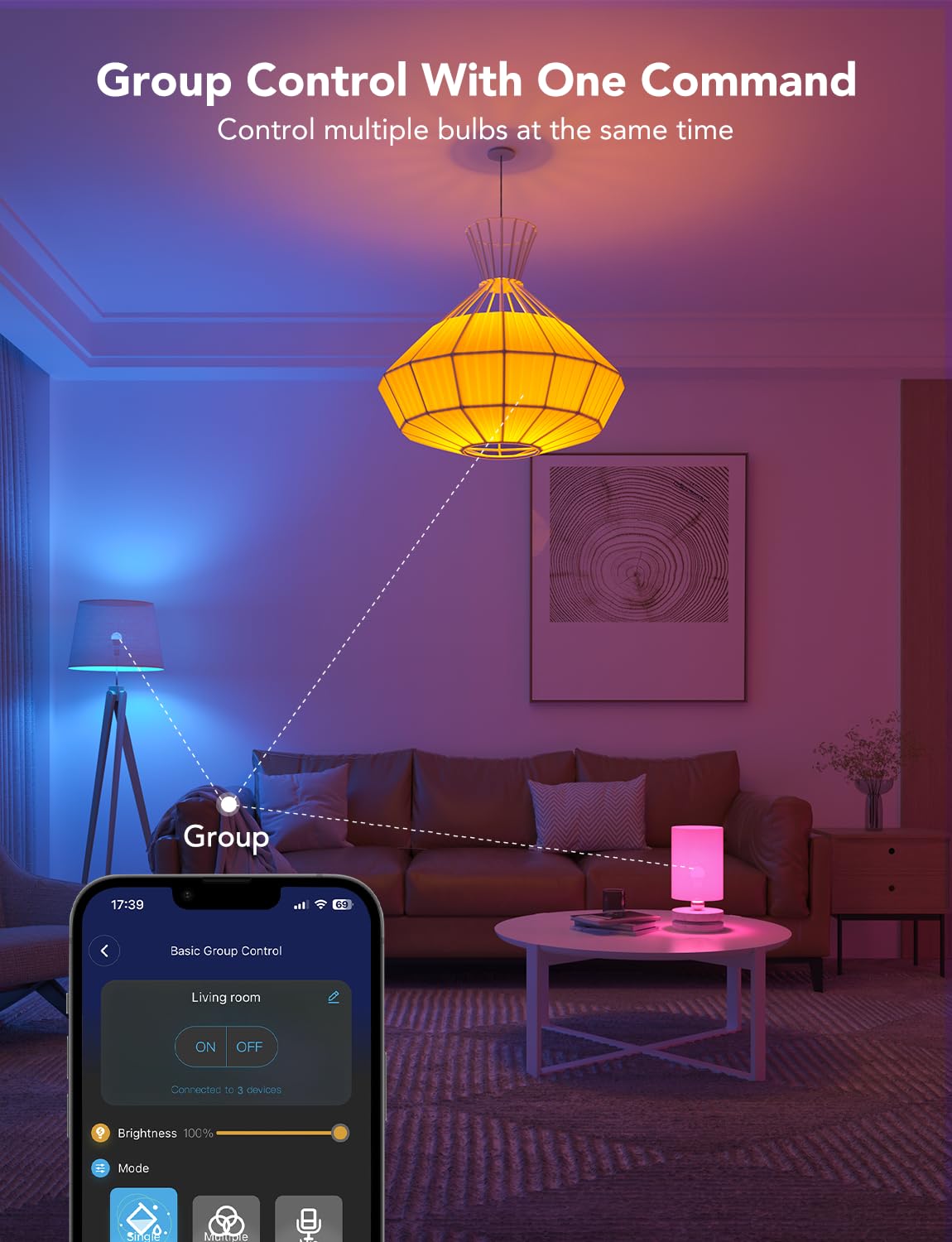 Govee Smart Light Bulbs, 1200 Lumens Dimmable BR30 Bulbs, RGBWW Color Changing Light Bulbs, WiFi LED Bulbs, 16 Million Colors, Work with Alexa, 2 Pack
