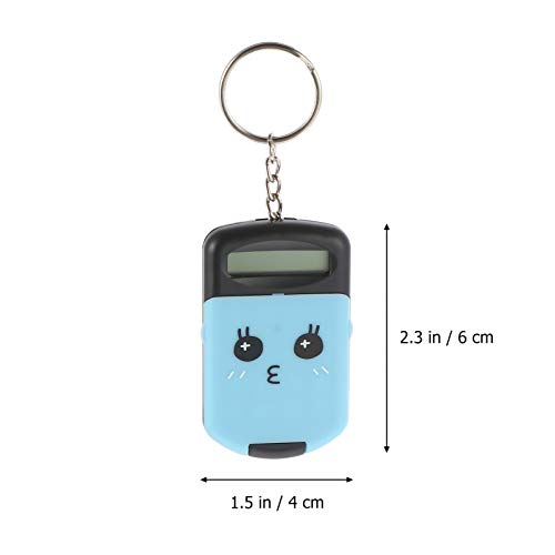 TOYANDONA 2pcs Mini Calculator Keychain Portable Cute Cartoon Calculator Electronic Pocket Calculator with Key Ring for Children Students School Supplies Key Decor (Black)