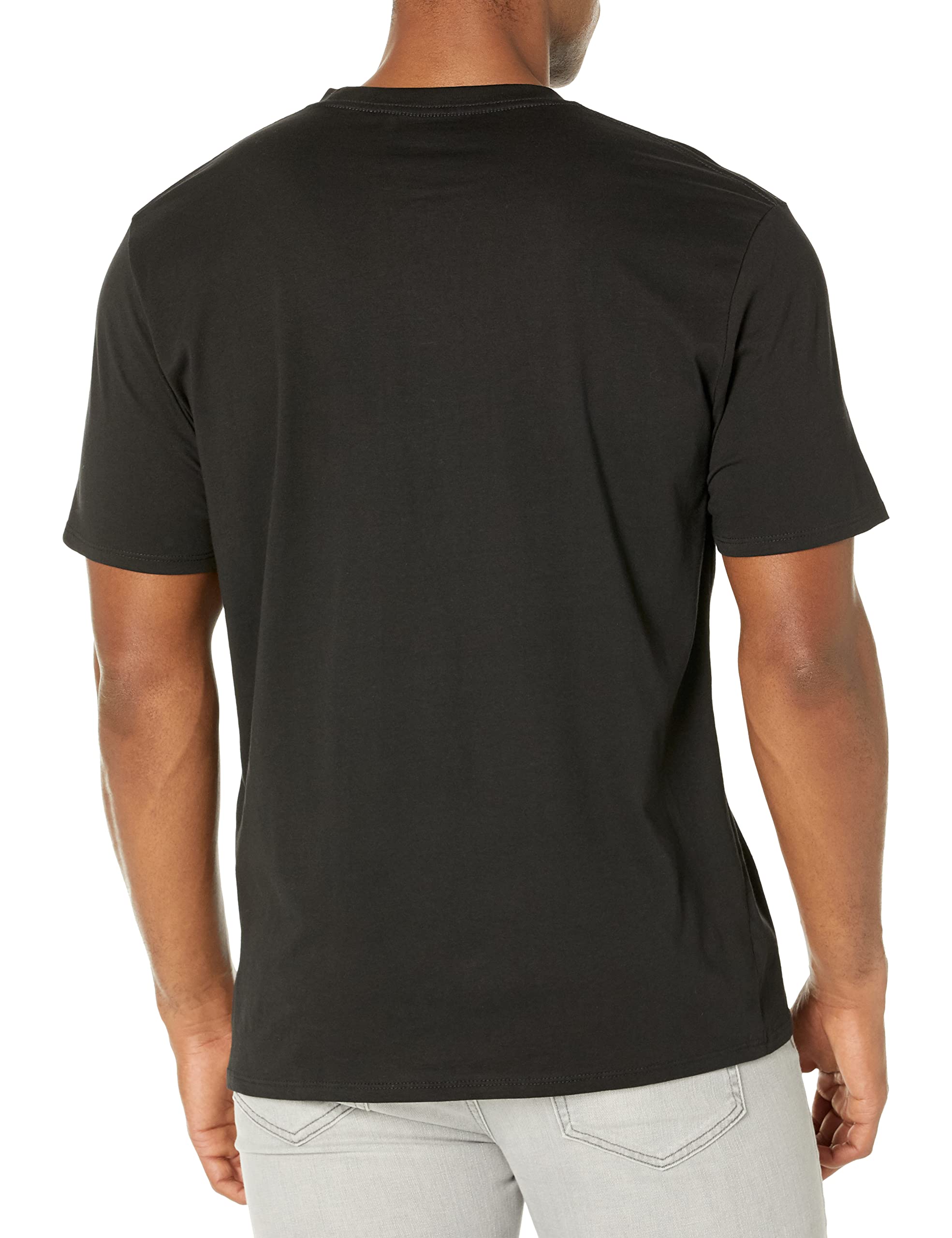 Karl Lagerfeld Paris Men's Sunglasses Silhouette Crewneck Short Sleeve Solid T-Shirt, Black, Large
