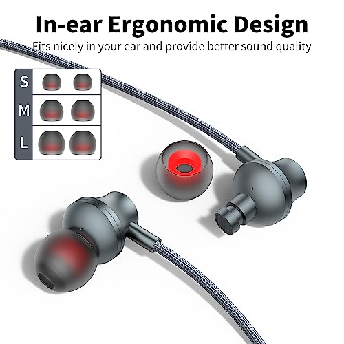 USB C Headphones,USB Type C Earphones Wired Earbuds Magnetic Noise Canceling in-Ear Headset with Microphone for iPad Pro, Samsung Galaxy S23 S22 S21 S20 Ultra, Note 10 20, A53 A54, Pixel 7 6a Oneplus