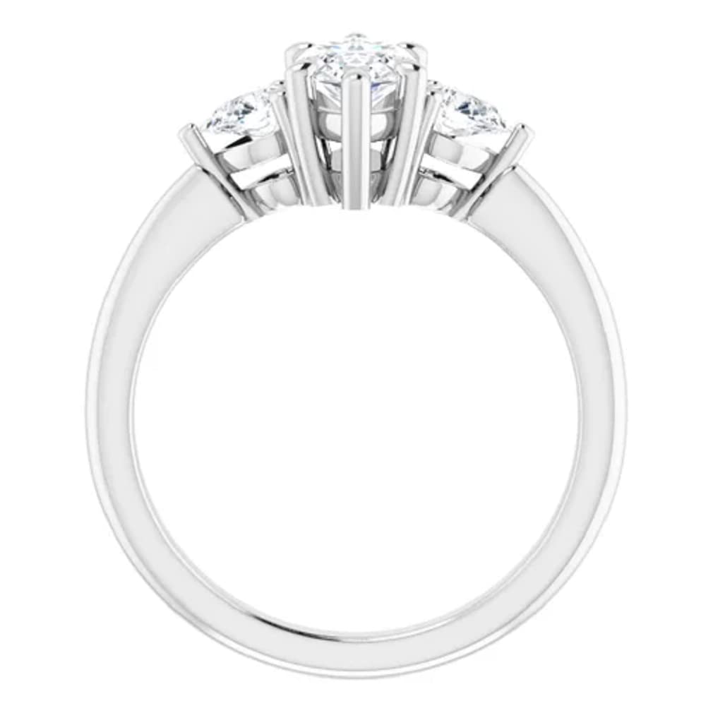 JEWELERYIUM 1.0 CT Marquise Colorless Moissanite Engagement Ring, Wedding Bridal Ring Set, Eternity Sterling Silver Solid Diamond Solitaire 6-Prong Anniversary Promise Ring for Her (7.5)