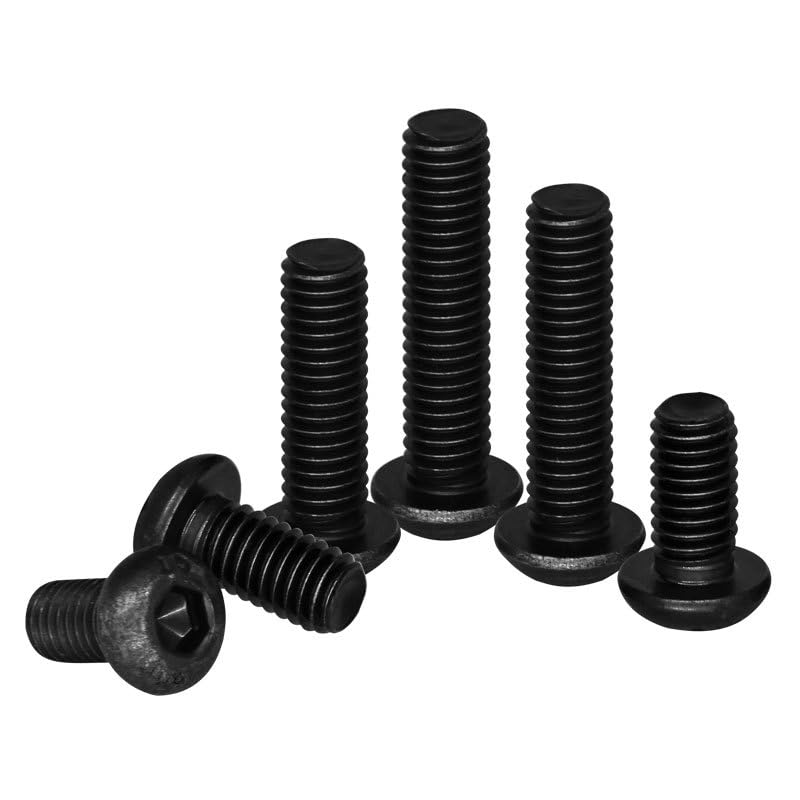 Hexagon Socket Screws Grade 10.9 Round Head Hexagon Socket Screws, high Strength Black pan Head Screws, Round Cup Bolts (Size : M5*12 5pcs)