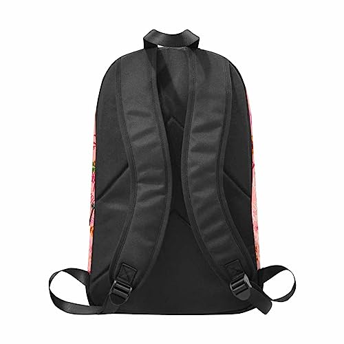 InterestPrint Personalized School Bags for Boys, Custom Sunflower Pink Monogram Shoulders Bag Customized Knapsack Backpack Bookbag with Name Casual Daypack Travel Bag for Teens