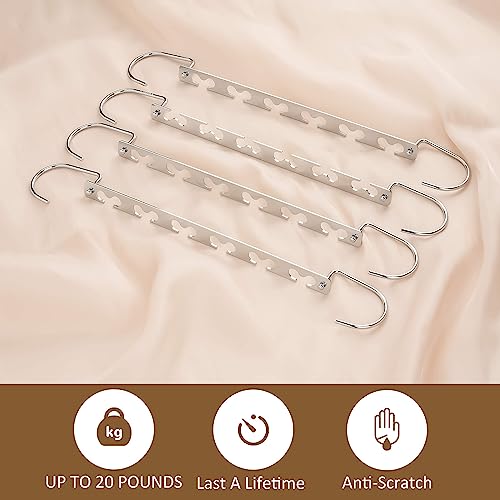 ZEDODIER 4 Pack Space Saving Hangers, Metal Magic Hangers Hooks for Closet, Multiple Hangers in One, Space Saver Closet Organizers and Storage, Apartment College Dorm Room Essentials