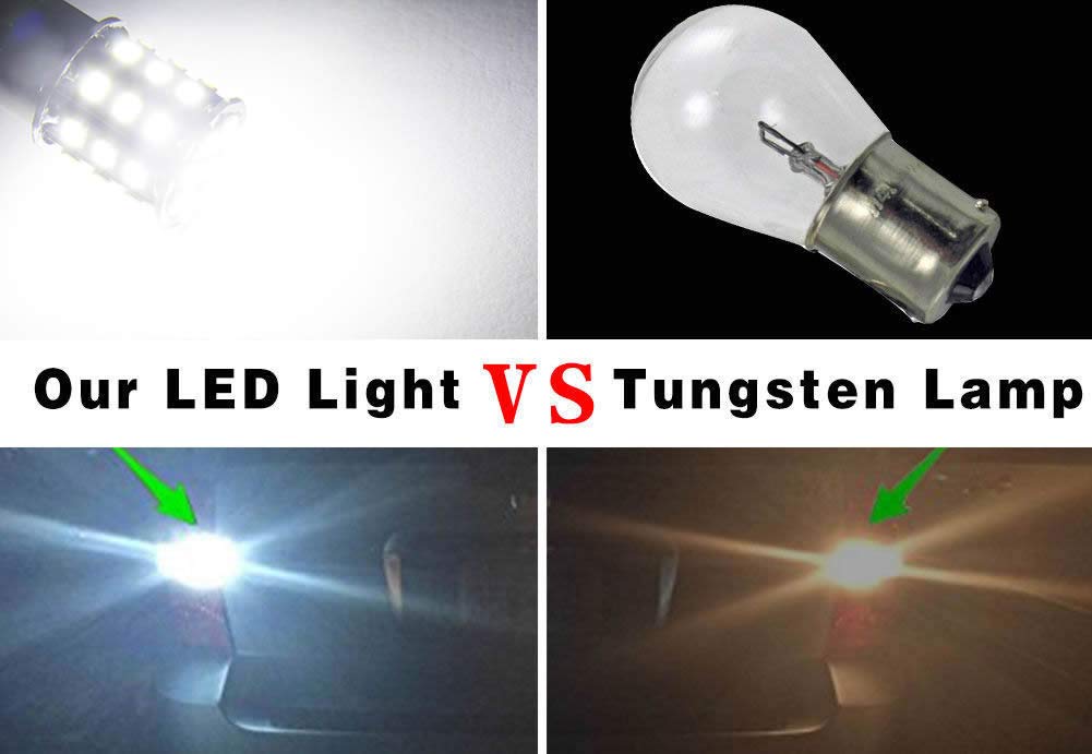 GRB New Generation 1156 1141 1003 33-SMD LED Light bulb Use for RV Indoor Lights, Back Up Reverse Lights, Brake Lights, Tail Lights, Rear Turn Signal Lights (10-Pack, White 6000K-6500K)
