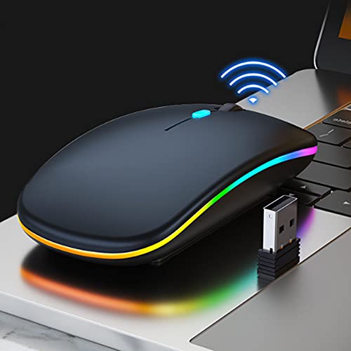 ISMMIK Wireless Bluetooth Mouse Compatible with Laptop/MacBook/iPad/iPhone Android/PC, Rechargeable Mini Silent Mouse for Windows/Linux, 3 DPI Adjustable Bluetooth Ergonomic Mouse (Black)