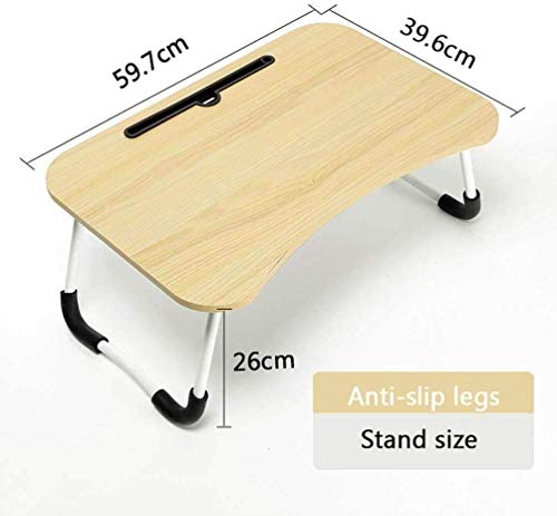 Widousy Laptop Bed Table, Breakfast Tray with Foldable Legs, Portable Lap Standing Desk, Notebook Stand Reading Holder for Couch Sofa Floor Kids - Standard Size(White)