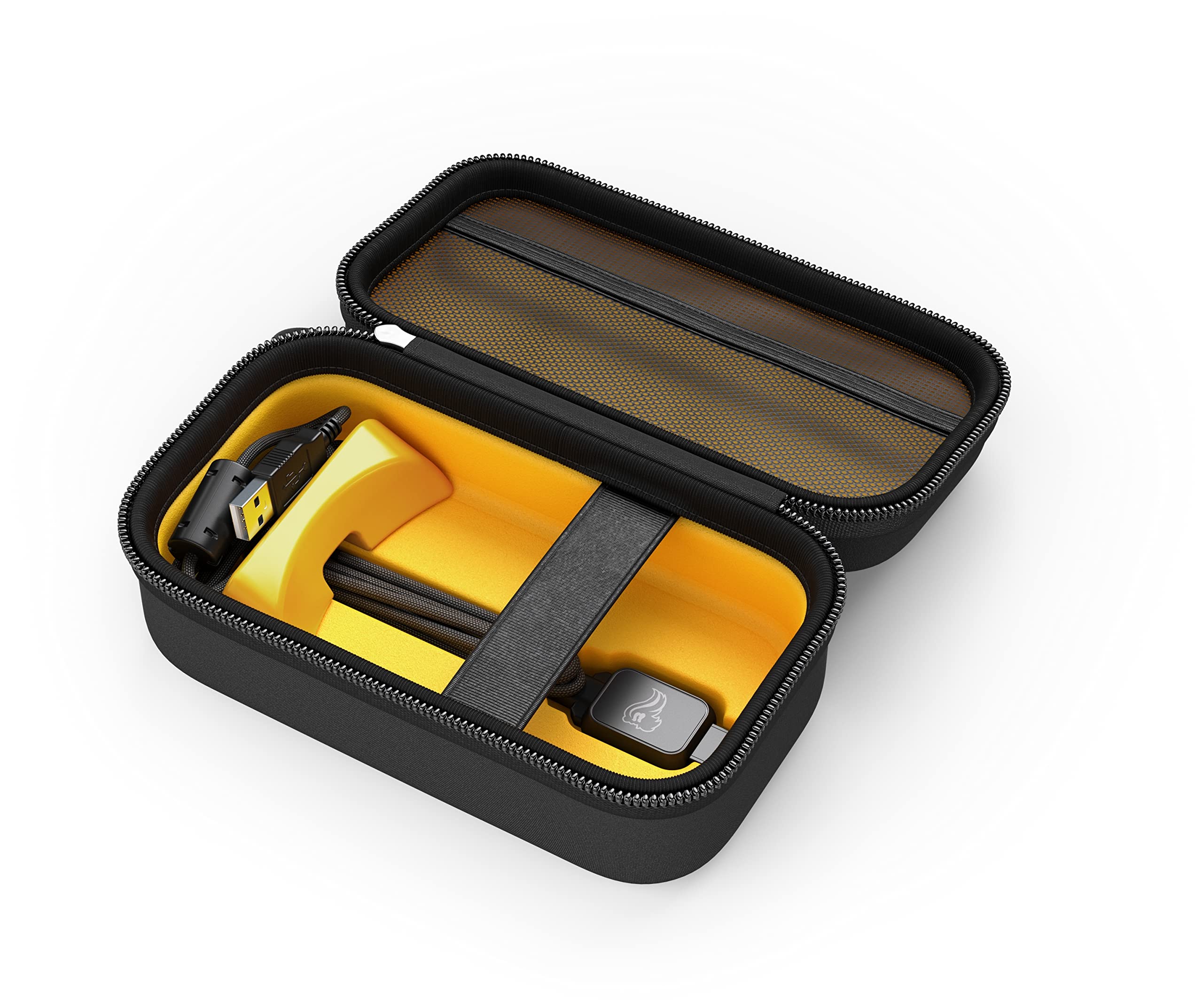 Glorious Universal Mouse Case Gaming, w/Accessory Pocket & Adjustable Wedge (No Shake), Portable Carrying Case, Hard Shell, Zipper, & Wool Interior, for Bluetooth Wireless Mice & Wired Mice