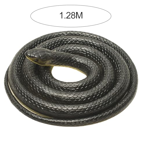 GYORI Realistic Fake Snake Toy with Vivid Scales for Pranks and Entertainment - 1.28m Length