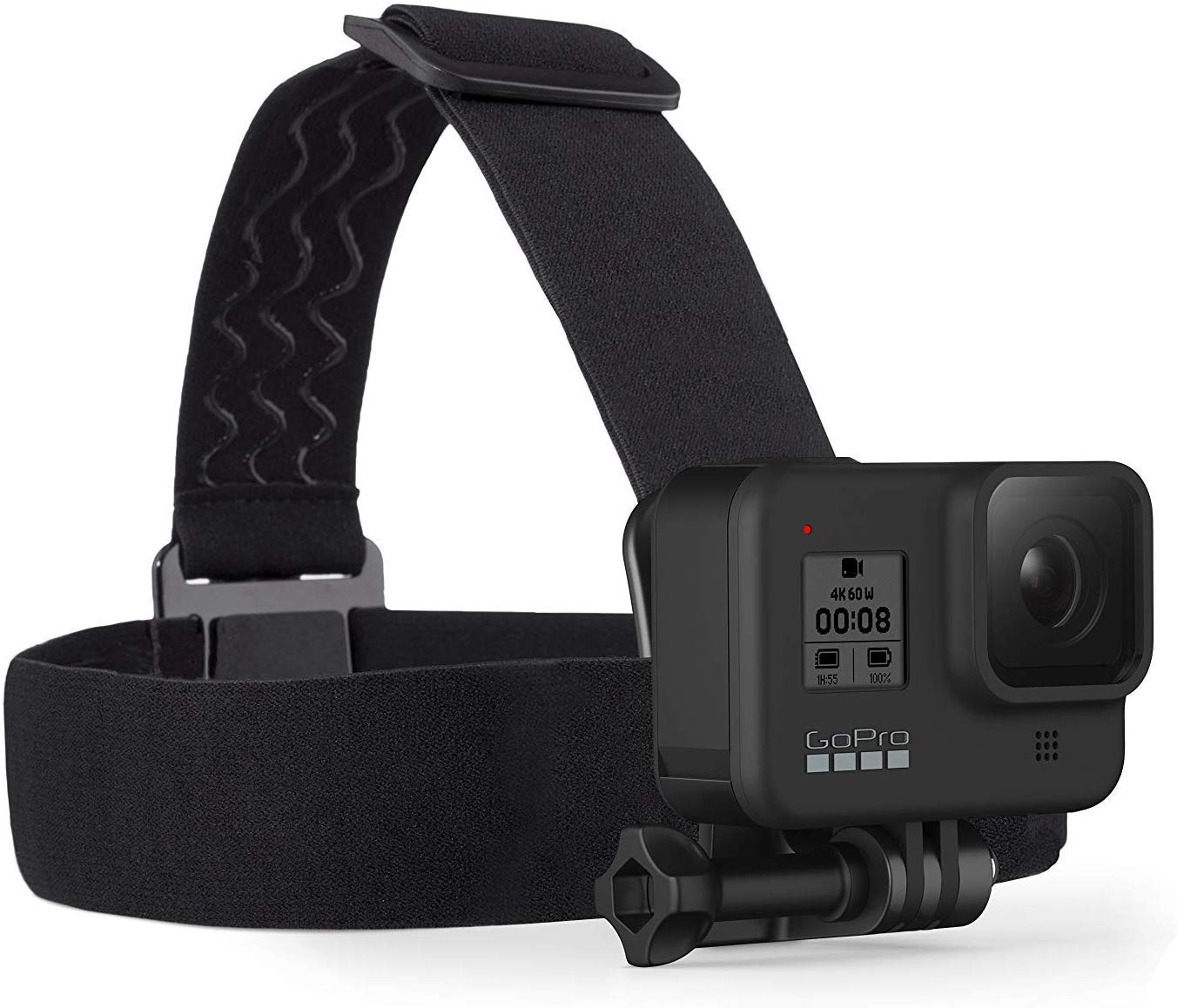 GoPro Hero8 Black Action Camera with GoPro Holiday Accessory Bundle - Two 32gb U3 Memory Cards, Shorty Grip, Head Strap, and 2 Rechargeable Batteries