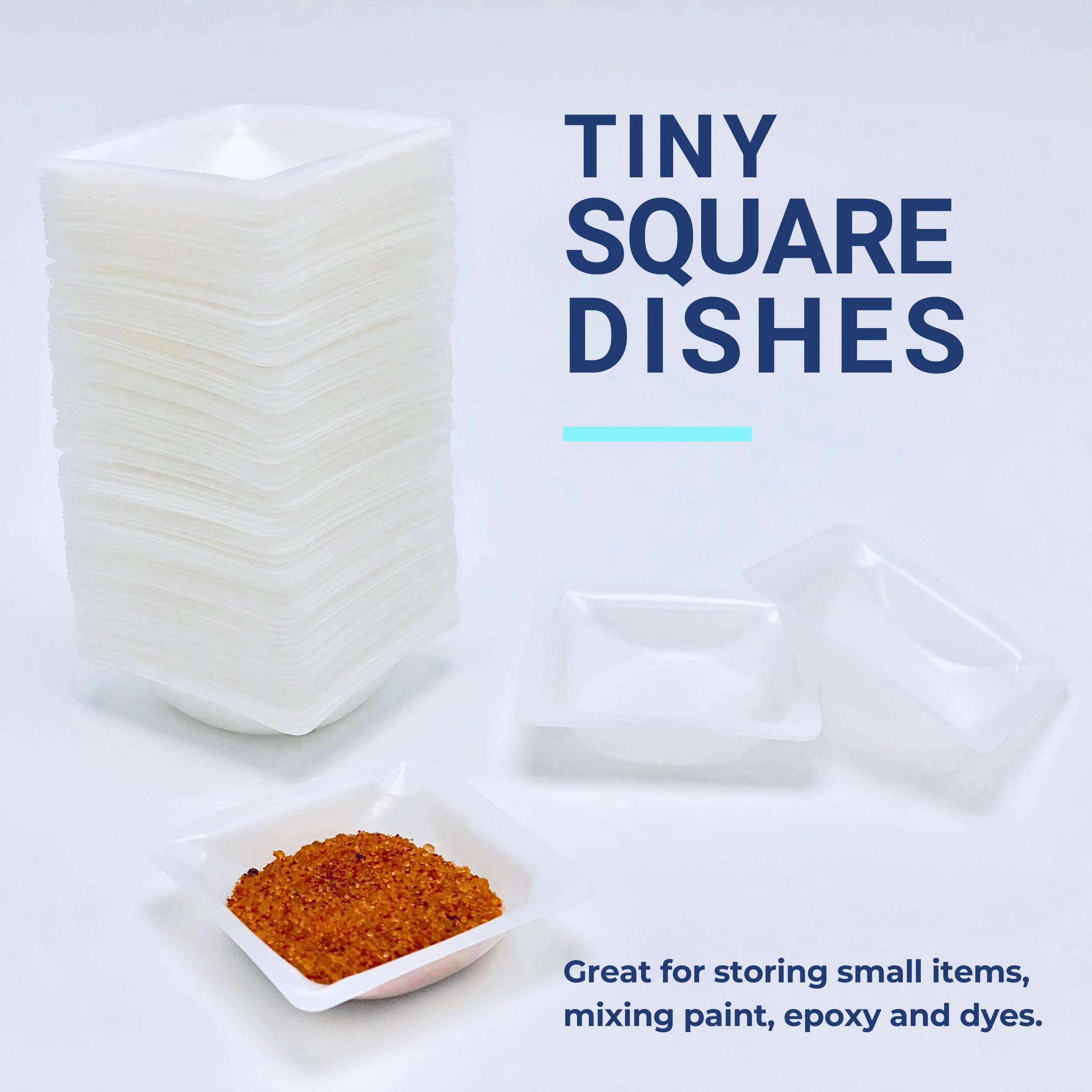 Weigh Boats Small - 125 Pack 7ml Plastic Disposable Trays for Scale, Square Weighing Dishes for Powder Weight, Crafts, Food Samples - Mini Pour Boat Tray, Anti-Static Lab Dish Container