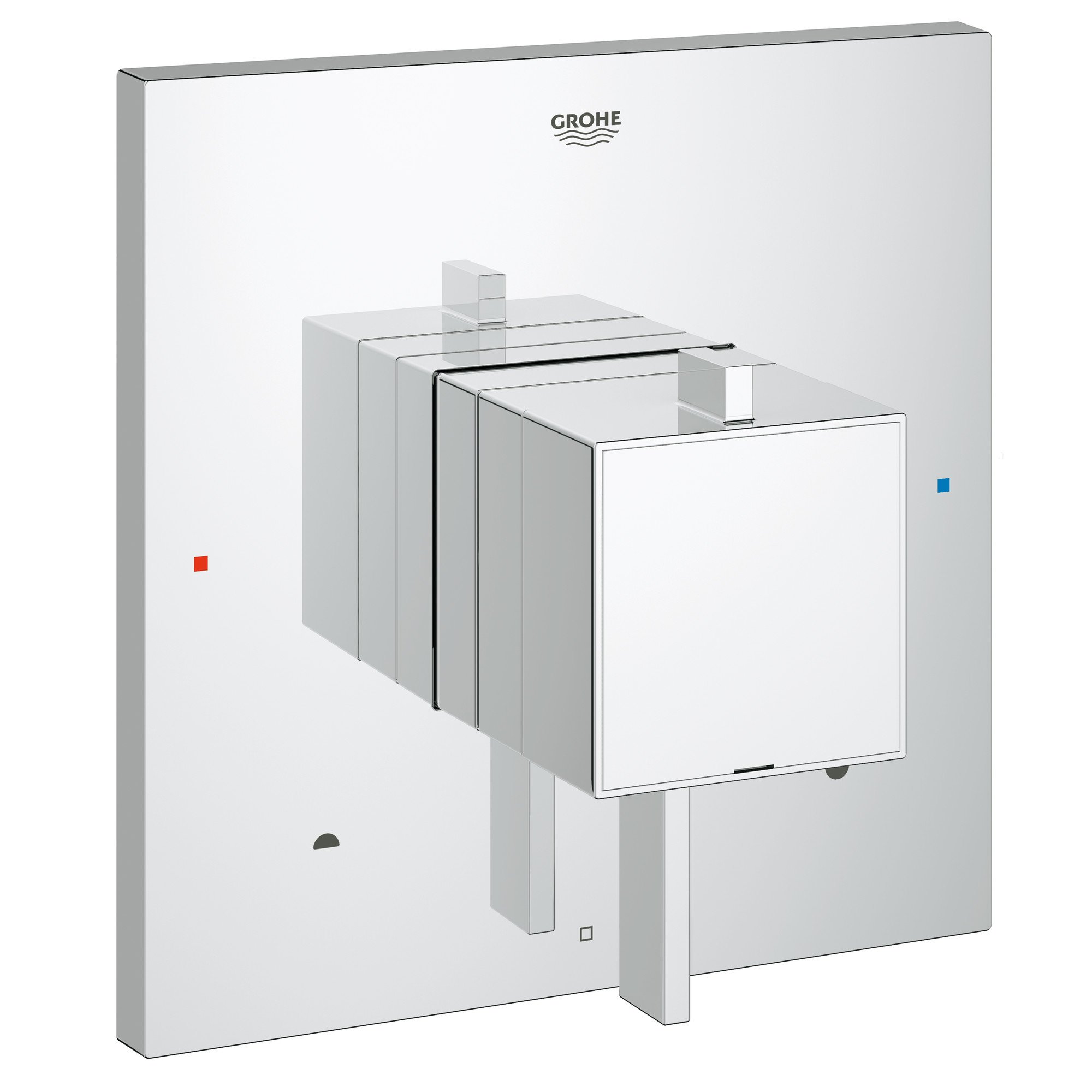 Grohe 19925000 Grohflex Cosmo Square Dual Function Pressure Balance Trim With Control Module, Starlight Chrome