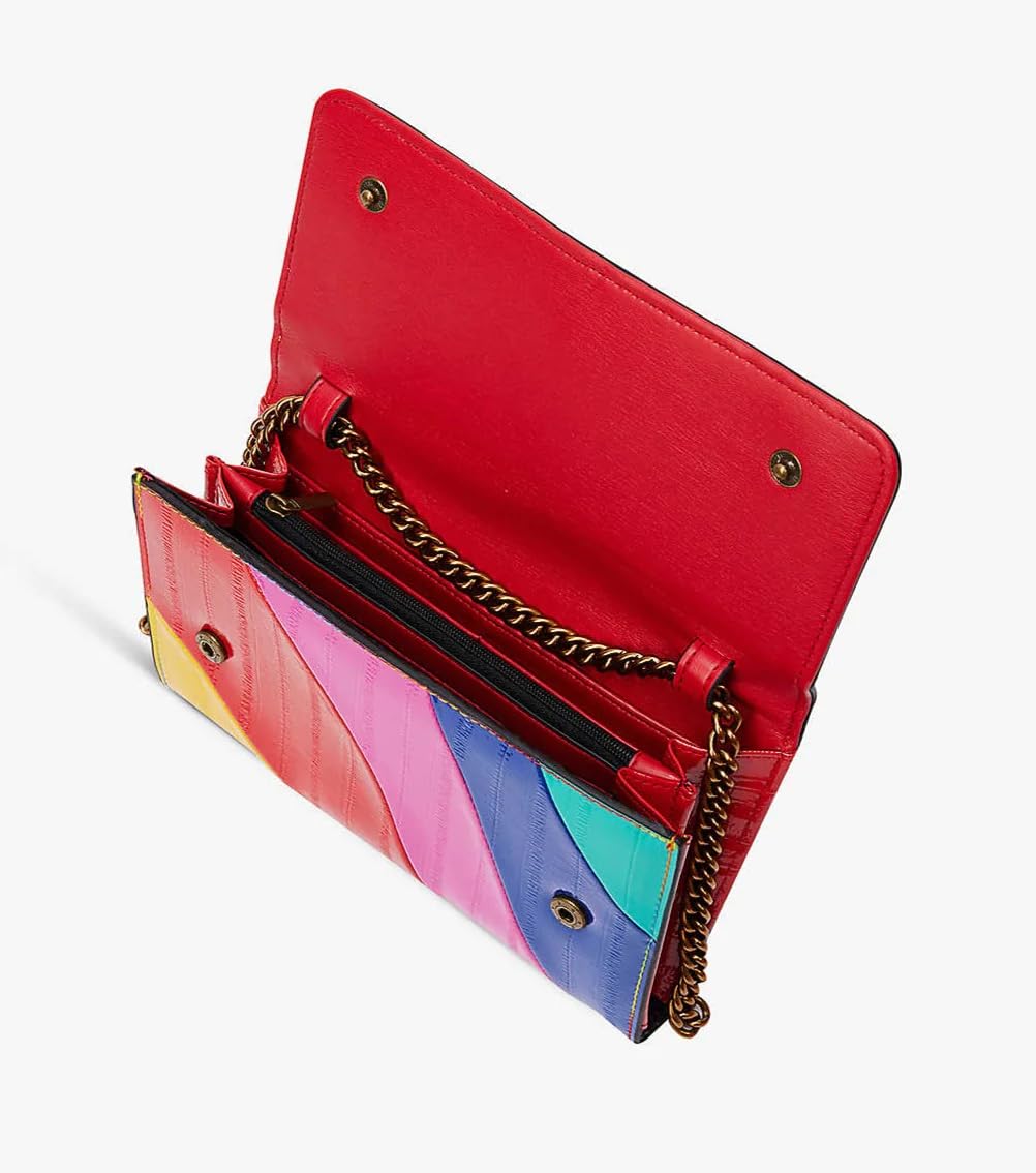 Kurt Geiger London K Stripe Chain Wallet Red Combo One Size