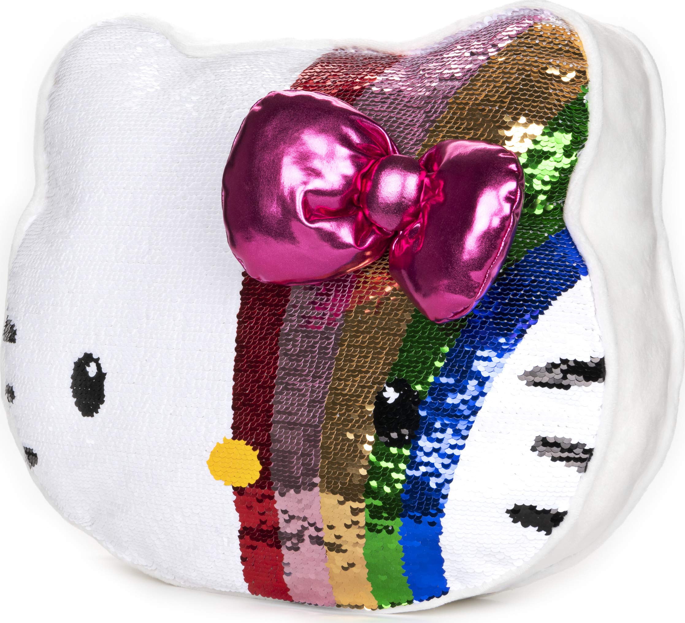 GUND Sanrio Hello Kitty Color Changing Rainbow Sequin Pillow Plush, 11.75"