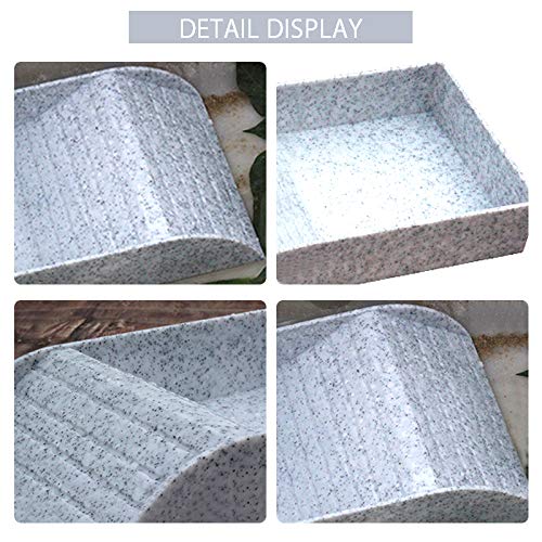 WINGOFFLY Large Reptile Feeding Dish with Ramp and Basking Platform Plastic Turtle Food and Water Bowl Also Fit for Bath Aquarium Habitat for Lizards Amphibians