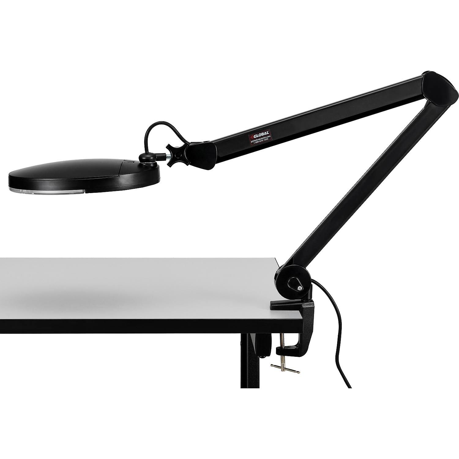Global Industrial LED Magnifying Lamp, 3 Diopter, Black